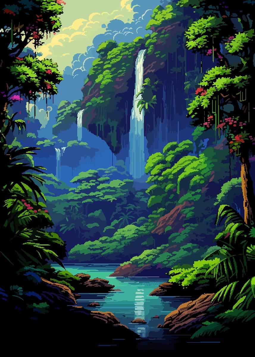 'Zen Retro Green Forest' Poster, picture, metal print, paint by LVTFCO ...