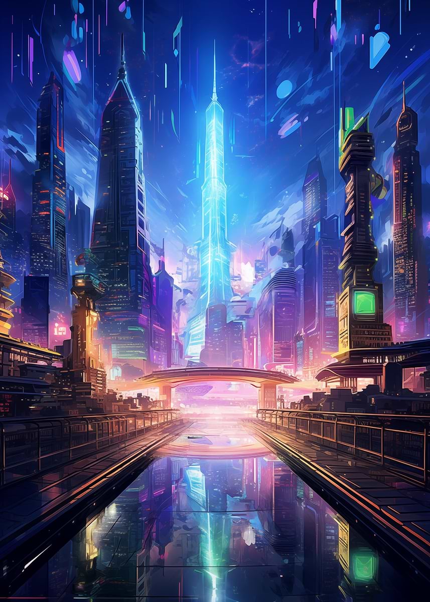 'Futuristic future city' Poster, picture, metal print, paint by Yuki ...