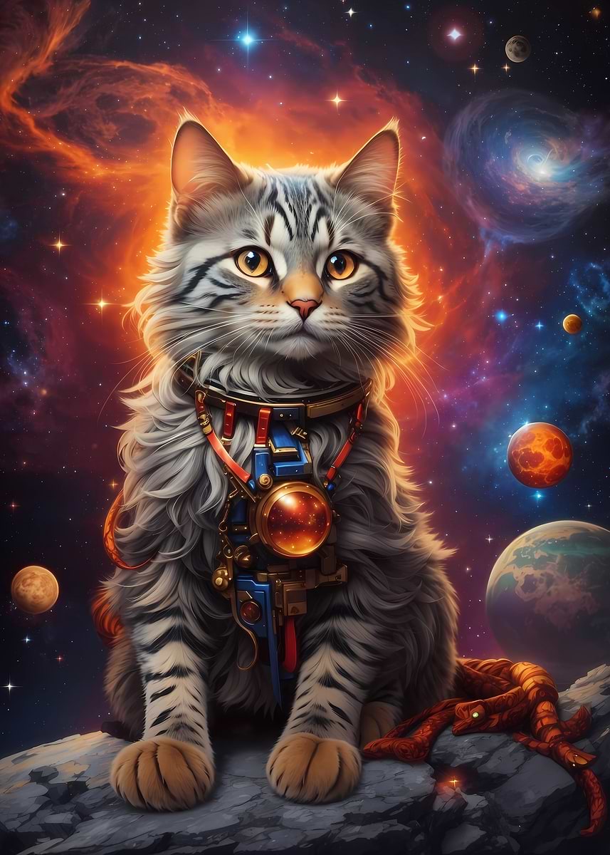 'Vintage cat' Poster, picture, metal print, paint by Oleksandr Kovalov ...