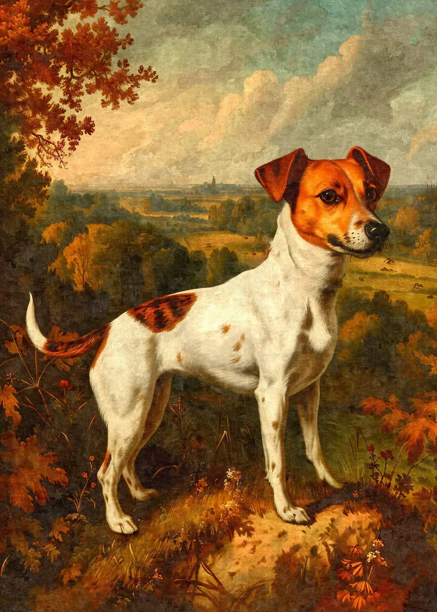 'Retro Jack Russell Terrier' Poster, picture, metal print, paint by ...