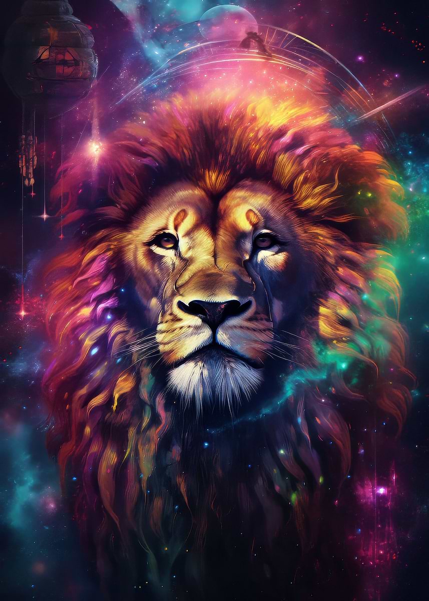 'Lion Color' Poster, picture, metal print, paint by AnHa | Displate