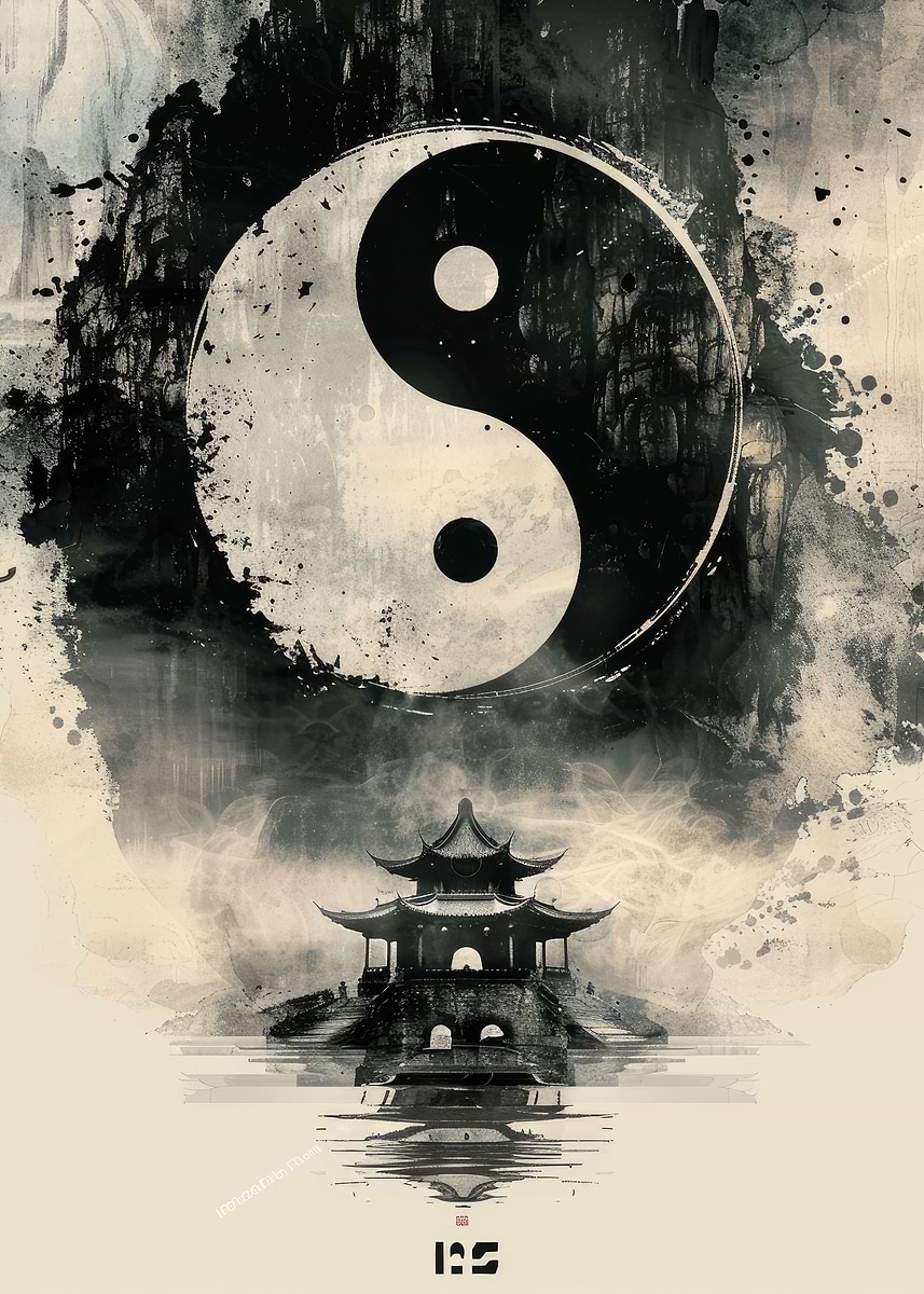 'Yin Yang Temple' Poster, picture, metal print, paint by CodeCrafted ...