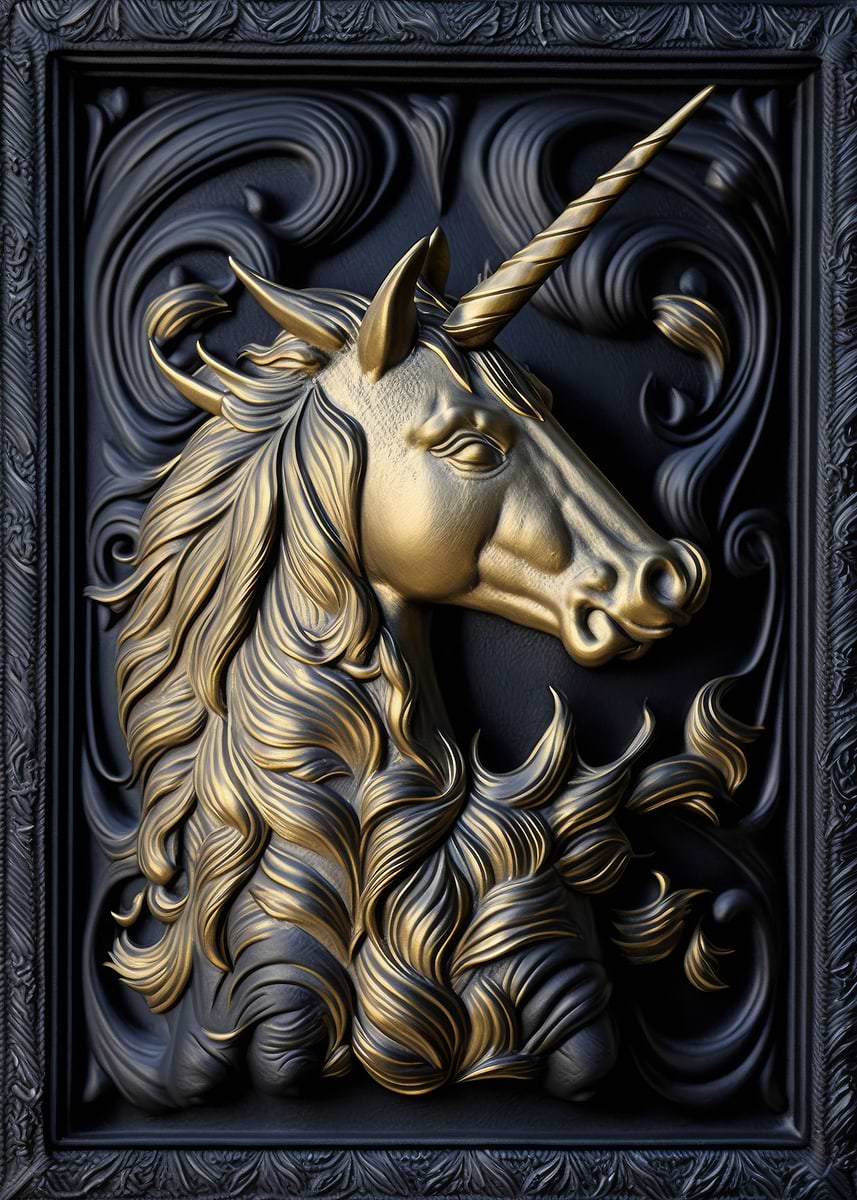 'Gold Relief Deco' Poster, picture, metal print, paint by Morgan Yon ...