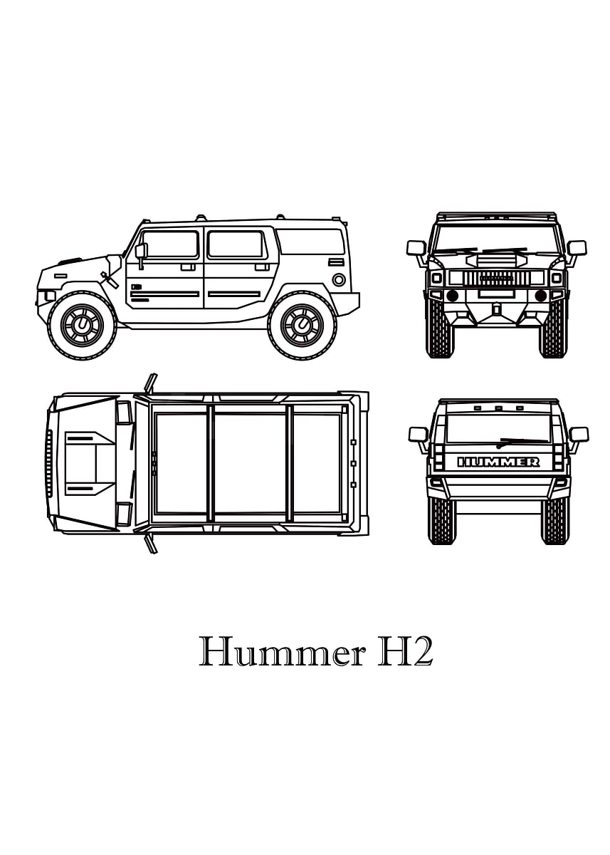 'Hummer H2' Poster, picture, metal print, paint by mystery box | Displate