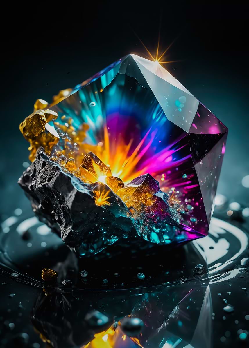 'Chromatic Geode' Poster, picture, metal print, paint by Maxime Arbez ...