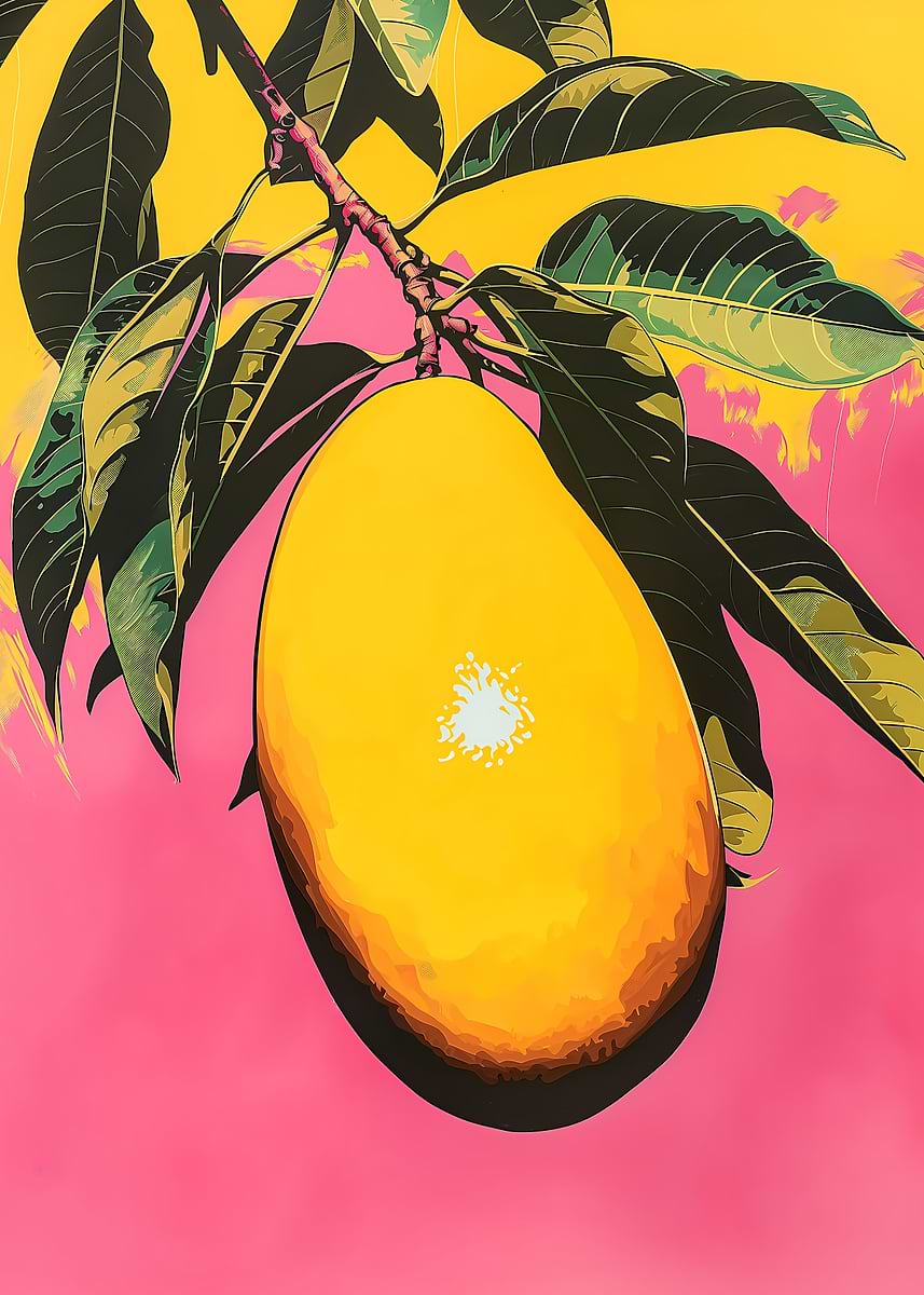 'Funky Mango' Poster, picture, metal print, paint by EnyrPosters | Displate