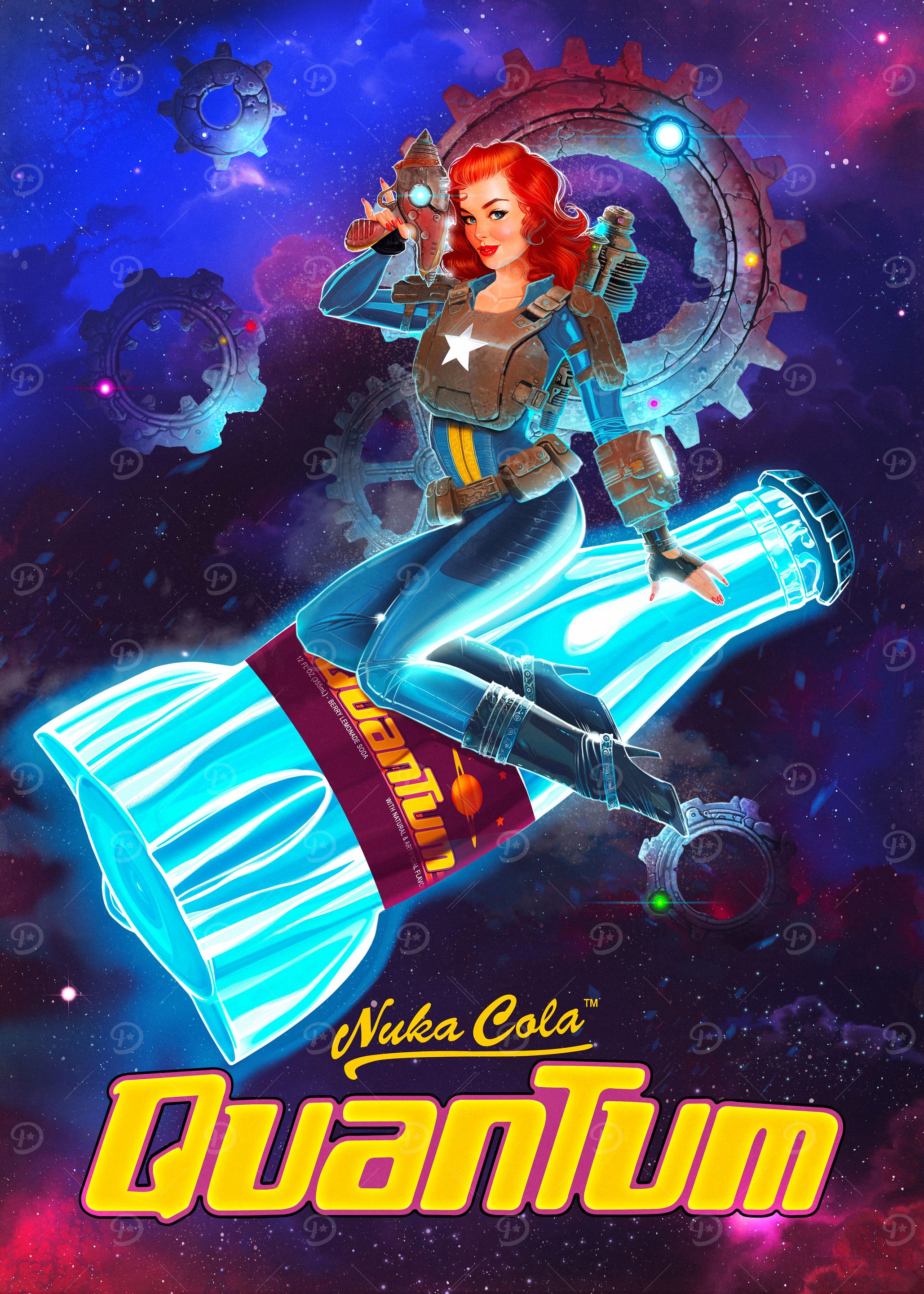 'Nuka Cola Quantum' Poster, picture, metal print, paint by Fallout | Displate