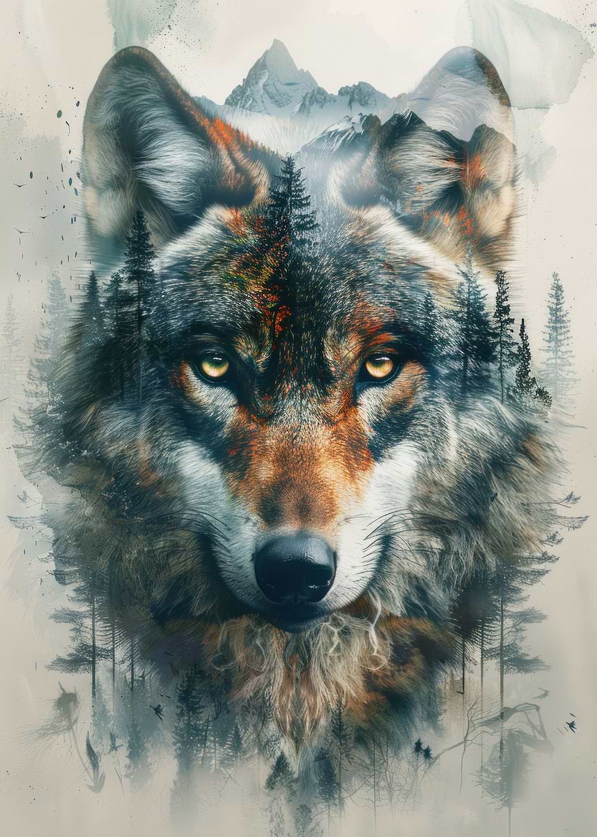 'Wolf' Poster, picture, metal print, paint by Byrdyak | Displate