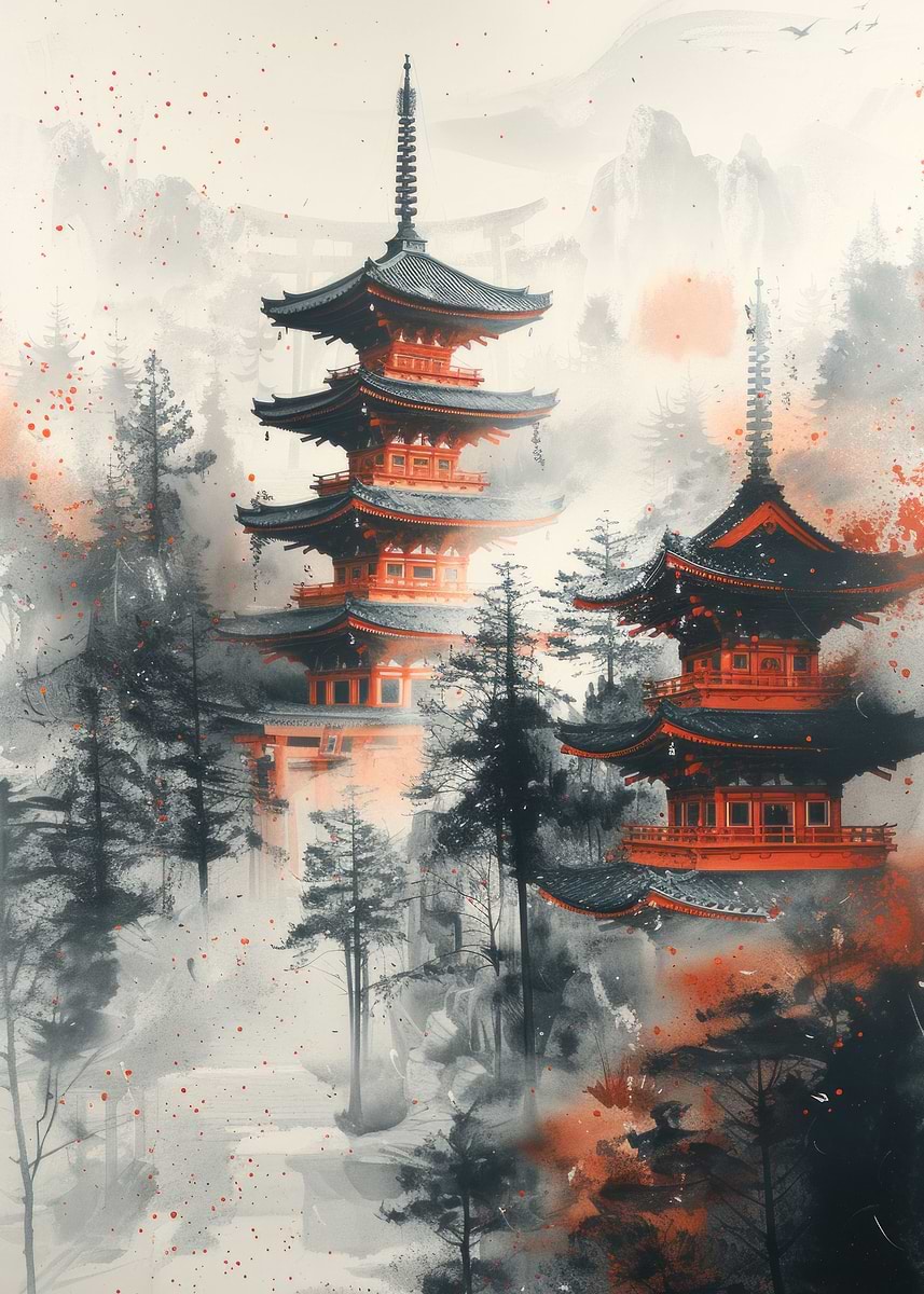 'Japan' Poster, picture, metal print, paint by Byrdyak | Displate