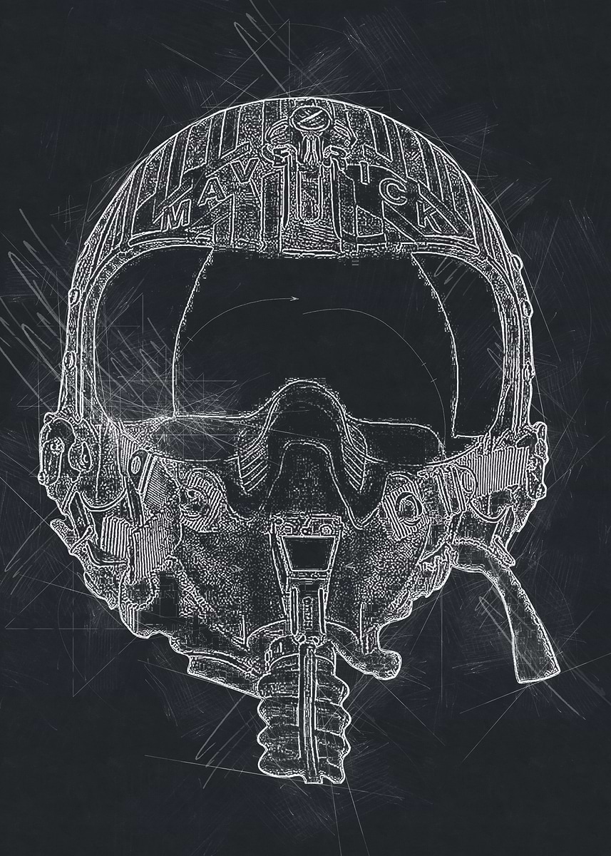 'Helmet Drawing' Poster, picture, metal print, paint by Ammar Zain ...