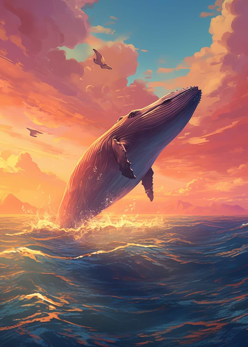 'Flying Whale Shark' Poster, picture, metal print, paint by ELYussArt ...