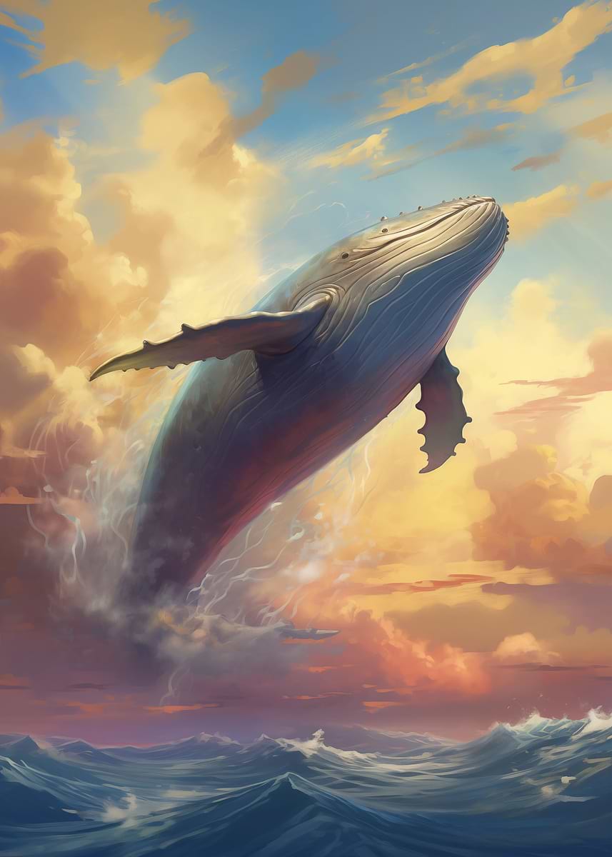 'Flying Whale Shark' Poster, picture, metal print, paint by ELYussArt ...