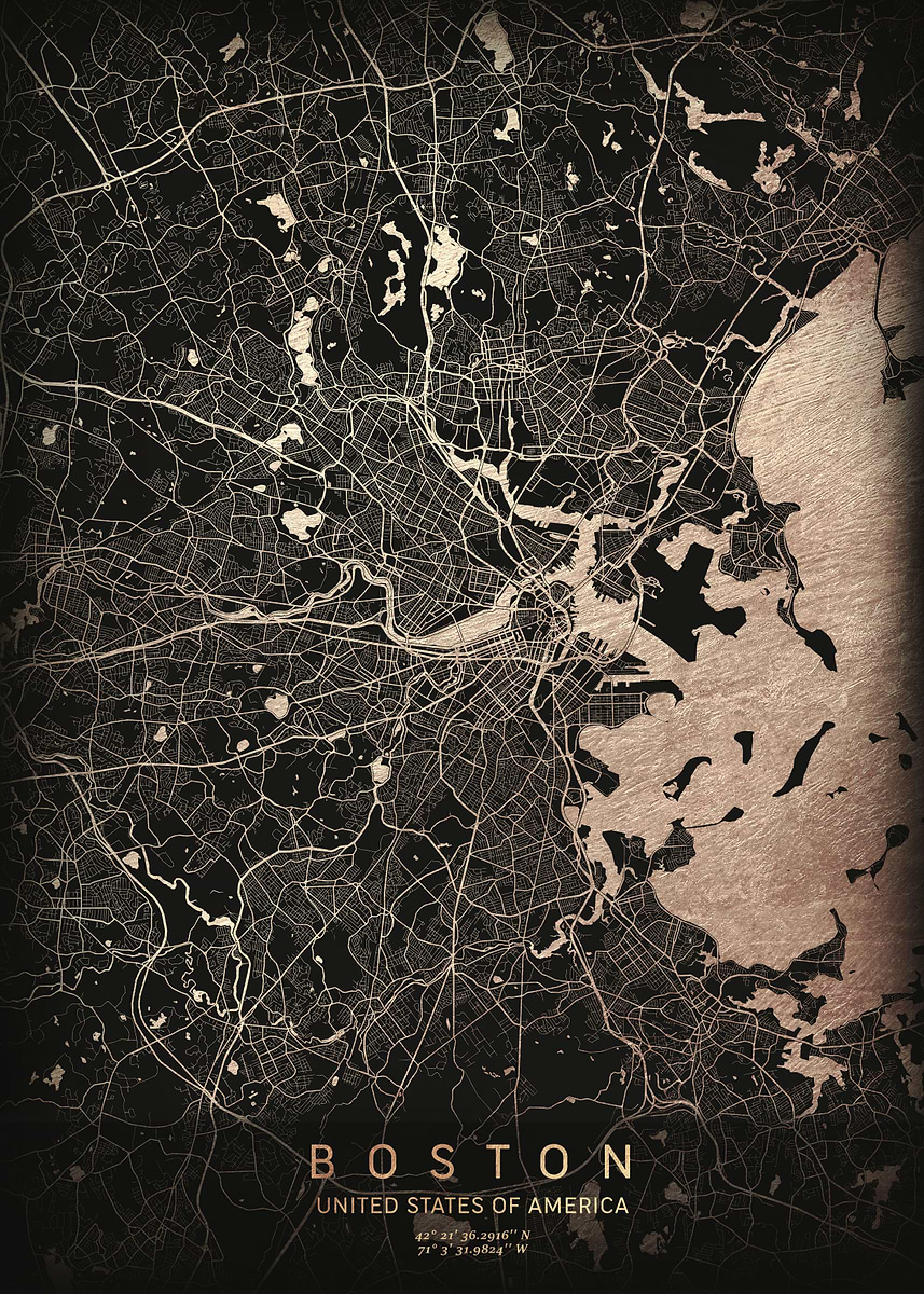 'Boston Massachusetts USA' Poster, picture, metal print, paint by ...
