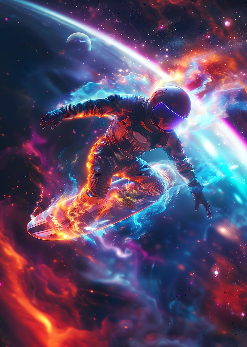'Cosmonaut' Poster, picture, metal print, paint by Elipscease | Displate