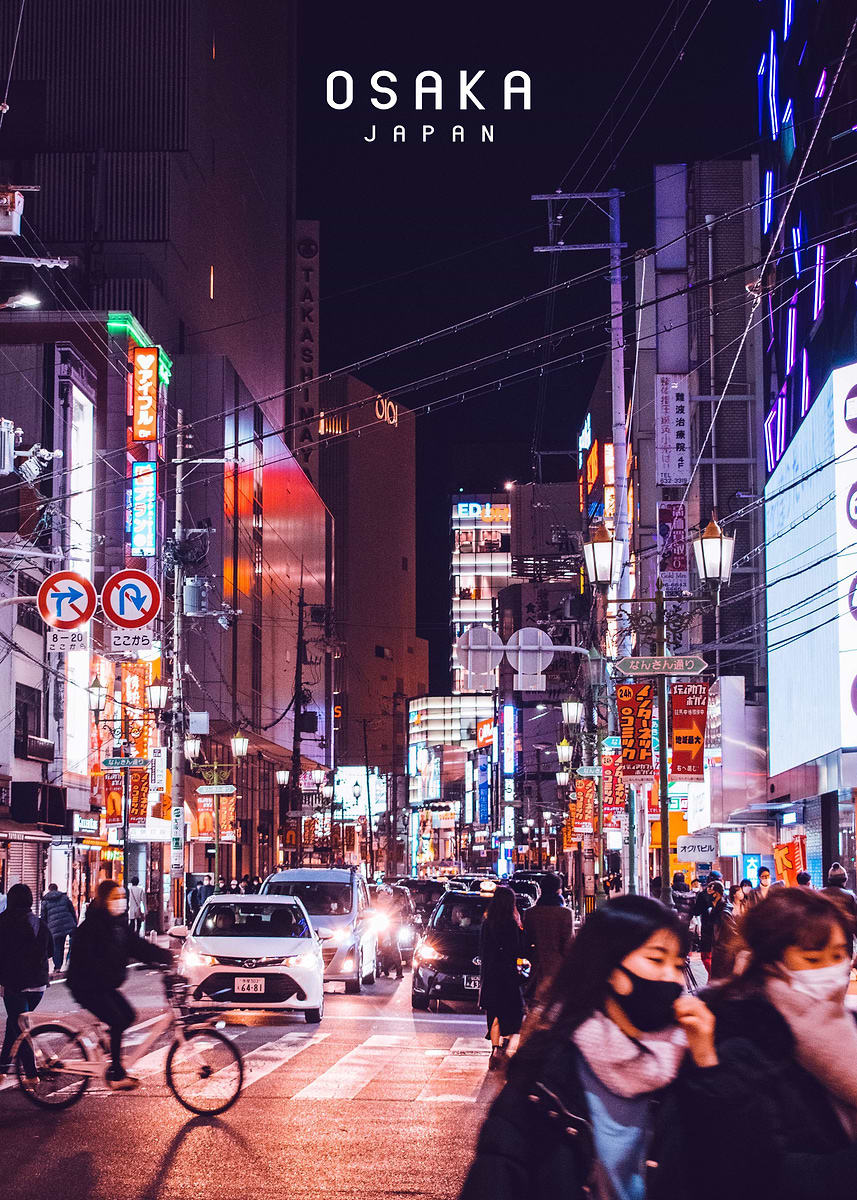 'Osaka ' Poster, picture, metal print, paint by Travel Addict | Displate