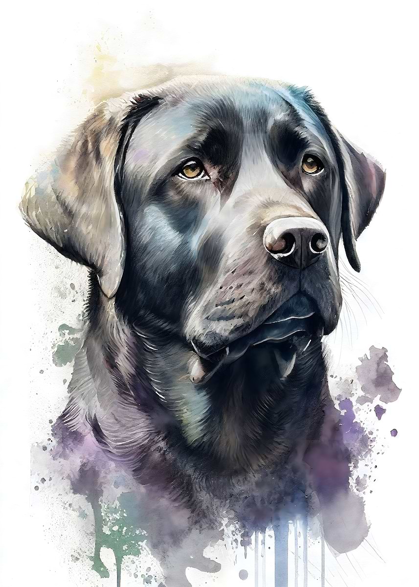 'Labrador Retriever Dog Art' Poster, picture, metal print, paint by EB ...