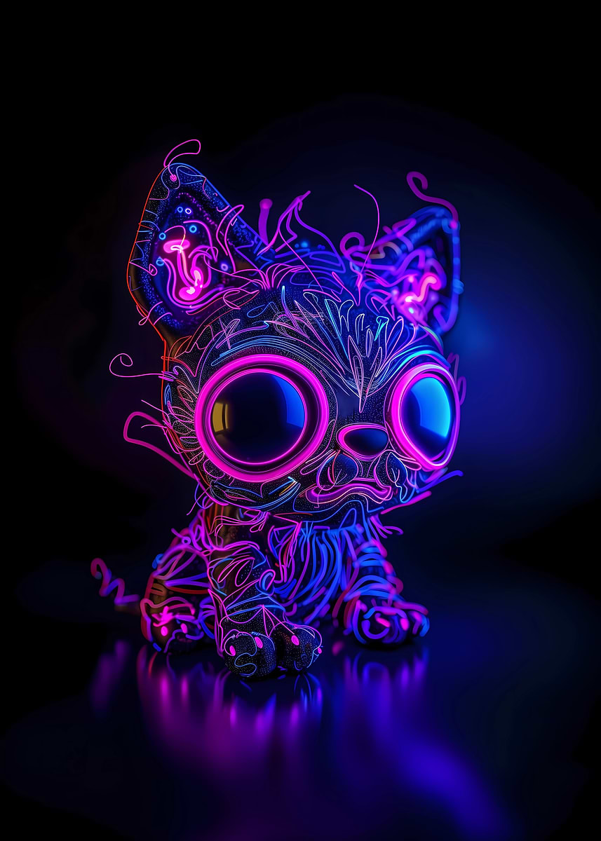 'Neon Troll 5' Poster, picture, metal print, paint by MankD | Displate