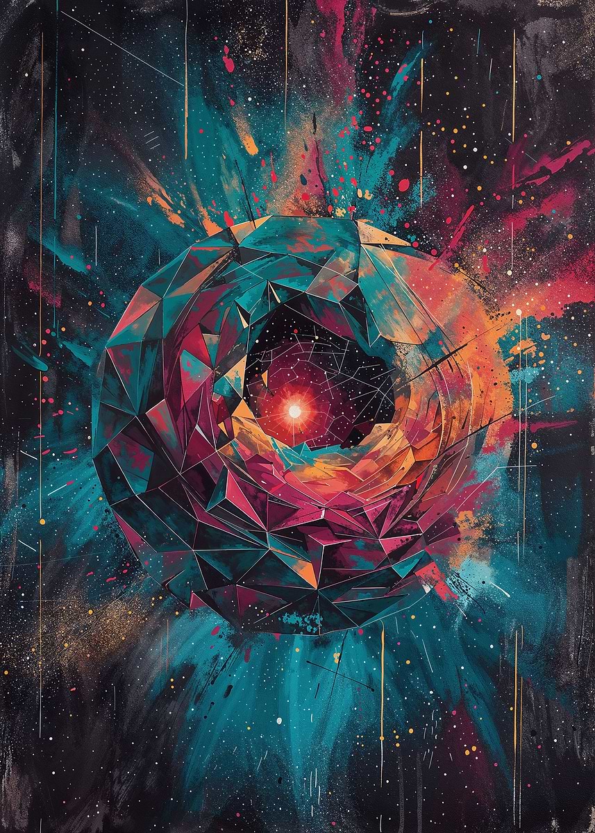 'Celestial Triad' Poster, picture, metal print, paint by Tomoo | Displate