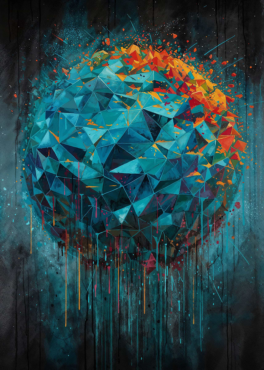 'Crystal Rain' Poster, picture, metal print, paint by Tomoo | Displate