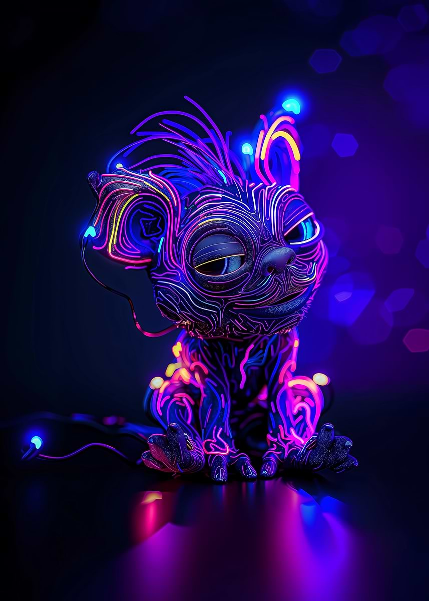 'Neon Troll 7' Poster, picture, metal print, paint by MankD | Displate