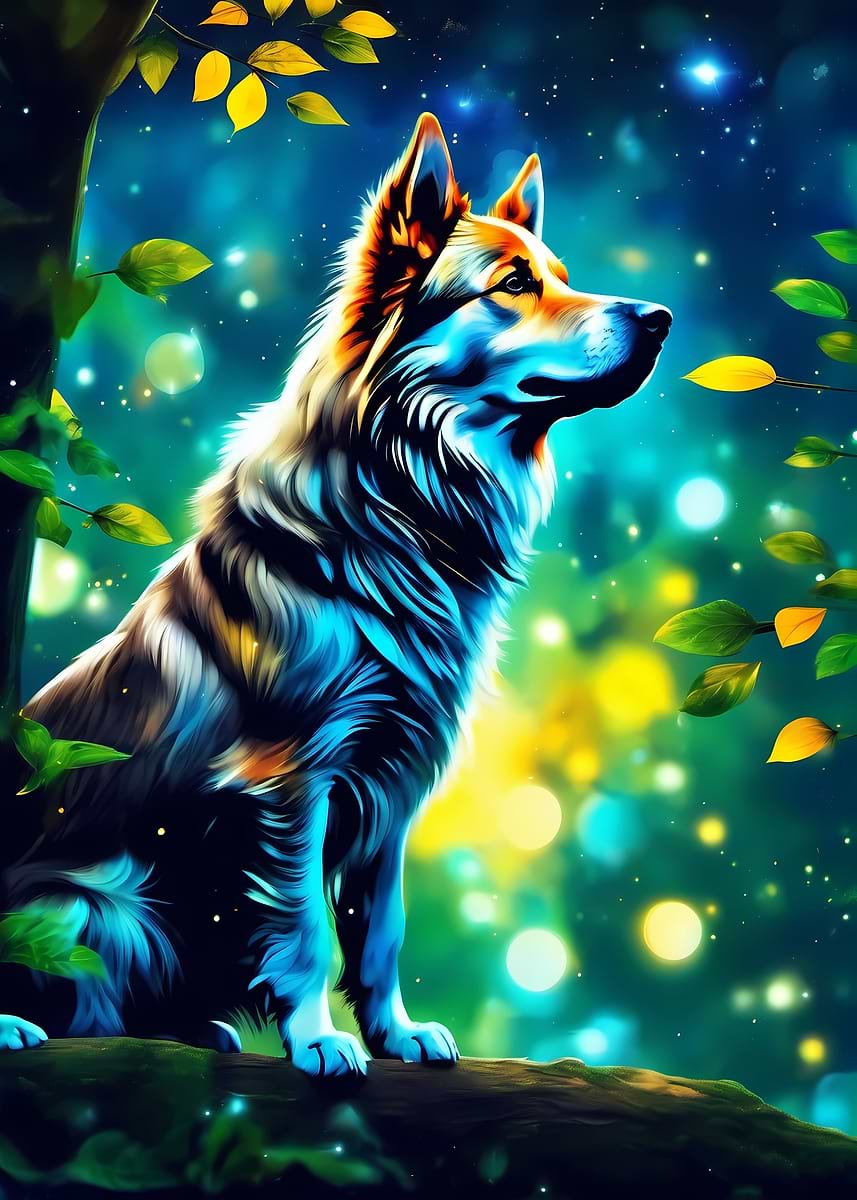 'Magic Realism Dog' Poster, picture, metal print, paint by Trending Art ...
