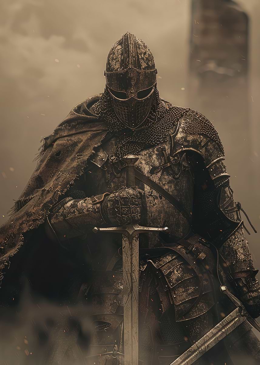 'Medieval Knight' Poster, picture, metal print, paint by GLITCHED ART ...