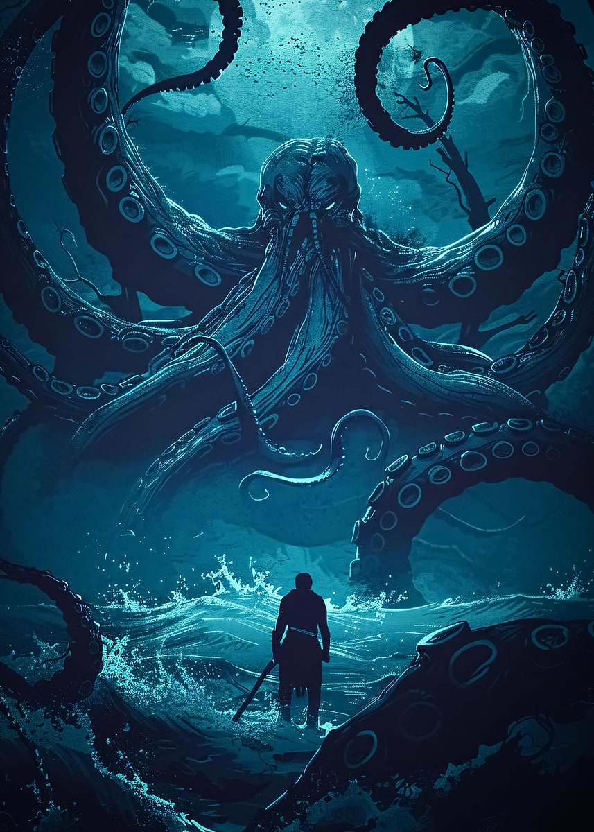 'The Kraken' Poster, picture, metal print, paint by Undermountain ...