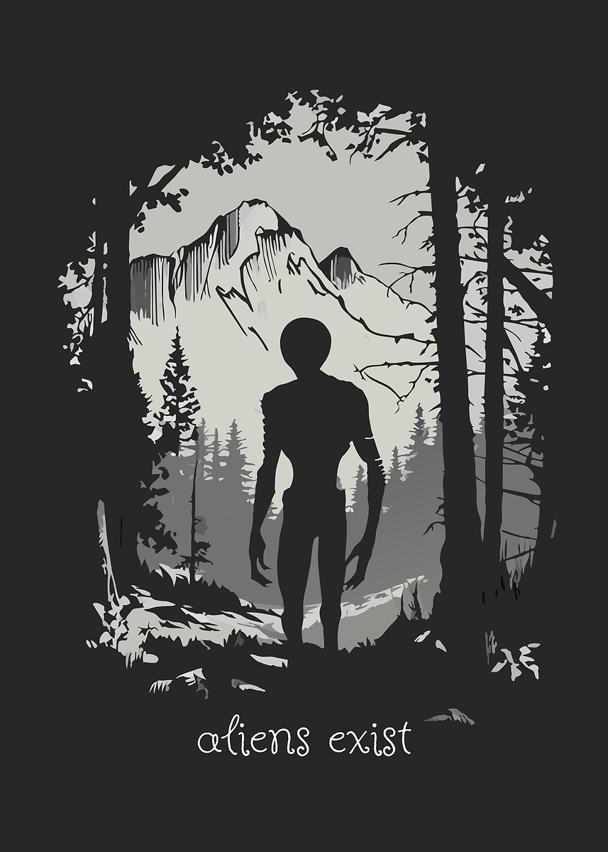 'aliens in forest' Poster, picture, metal print, paint by EDSON RAMOS ...