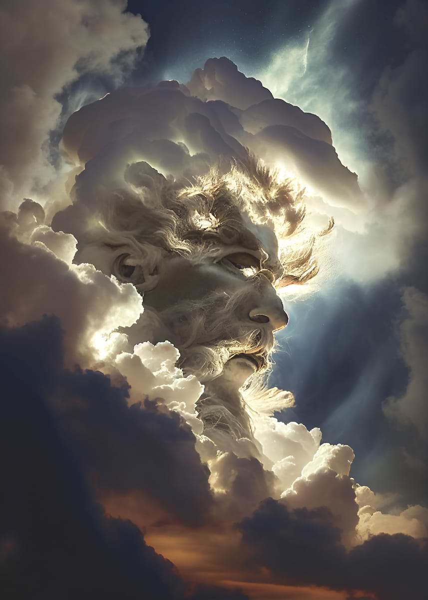 'A cloud god' Poster, picture, metal print, paint by Vendzi | Displate