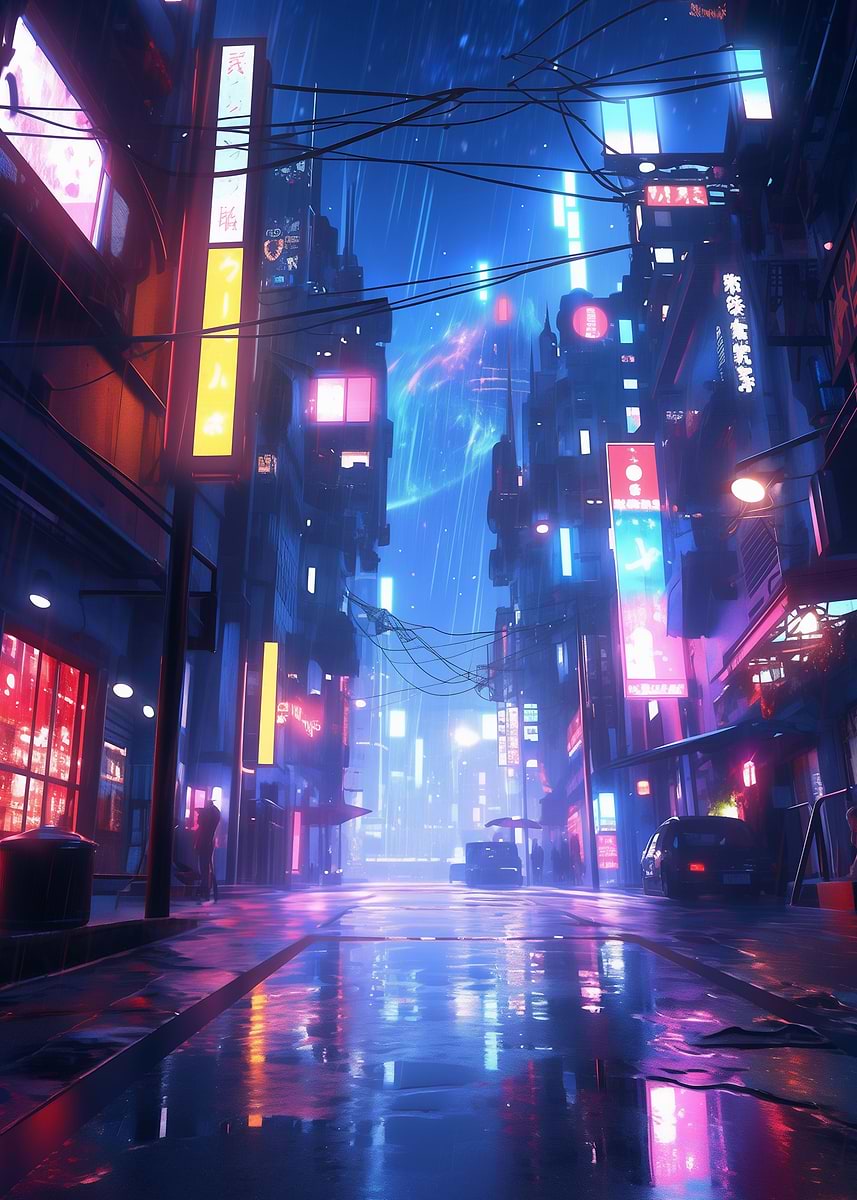 'Cyberpunk Night City Style' Poster, picture, metal print, paint by ...