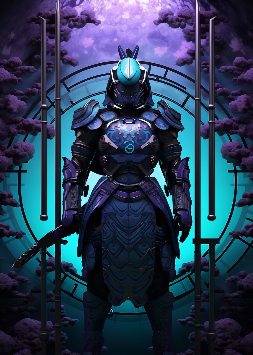 'Japanese Fantasy Samurai' Poster, picture, metal print, paint by ...