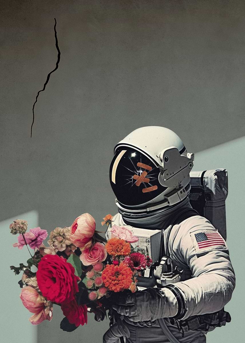 'Broken Astronaut' Poster, picture, metal print, paint by Dani Moffet ...
