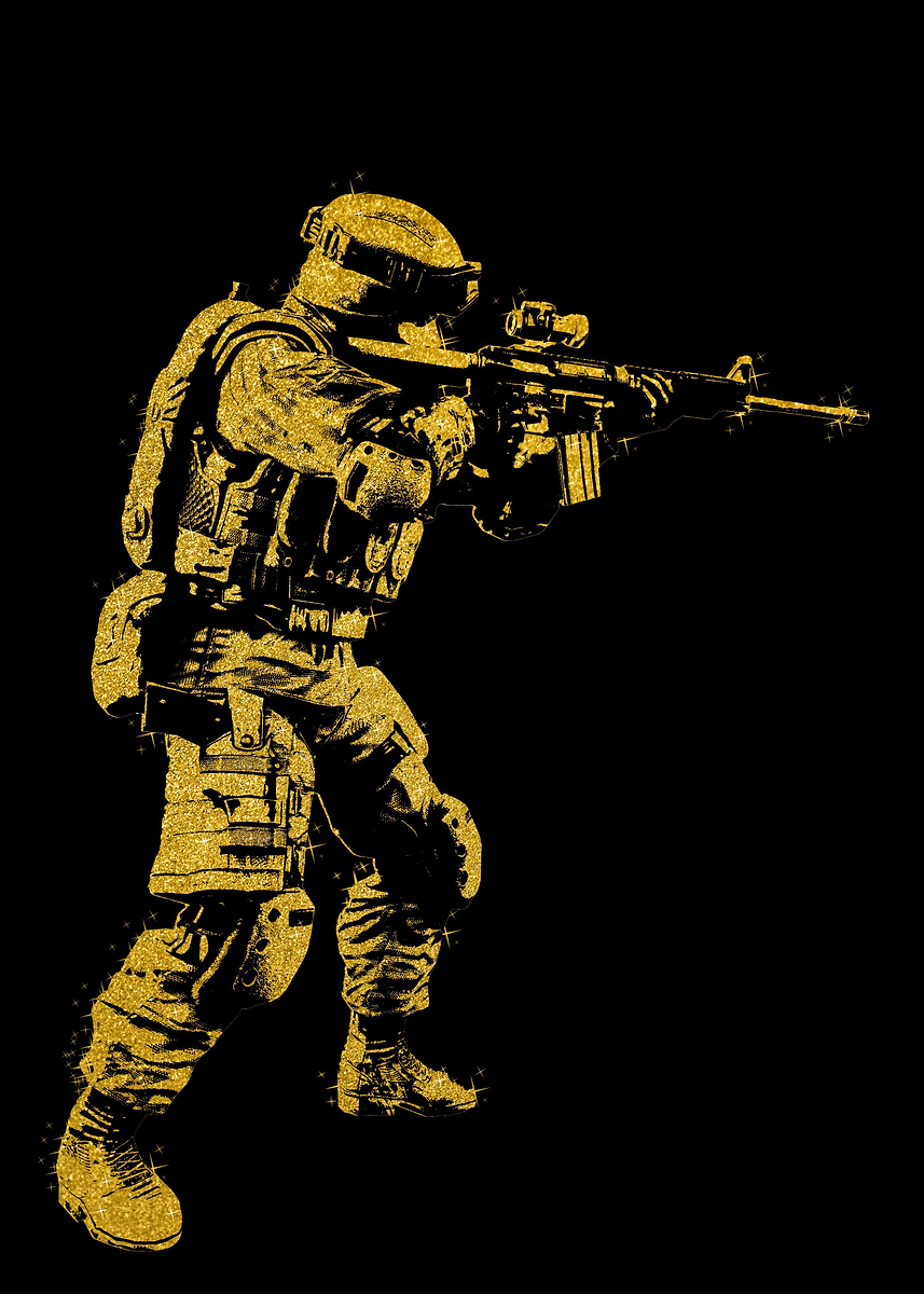 'Military Gold' Poster, picture, metal print, paint by Fanth | Displate