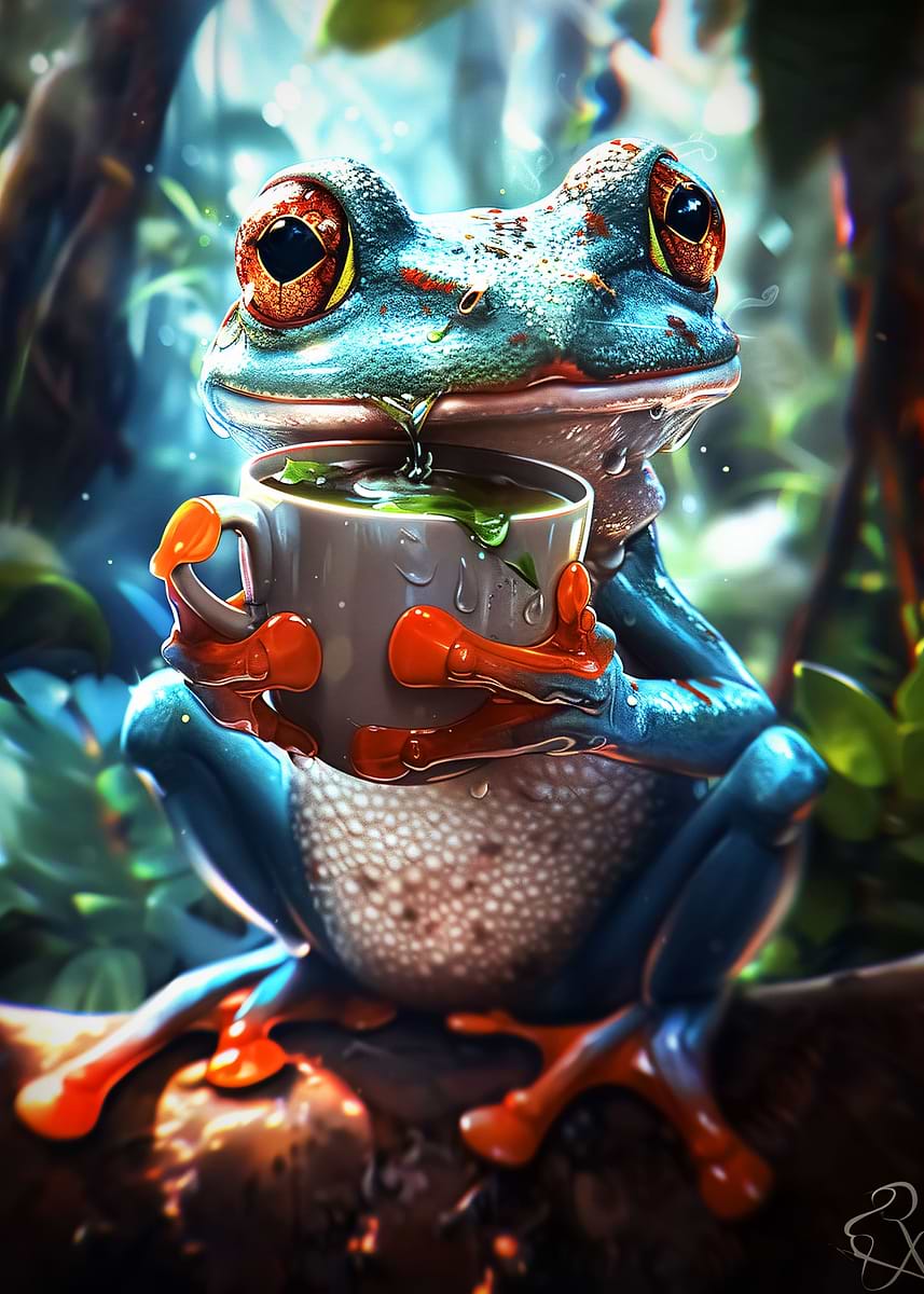 'Tea Frod' Poster, picture, metal print, paint by Undermountain | Displate