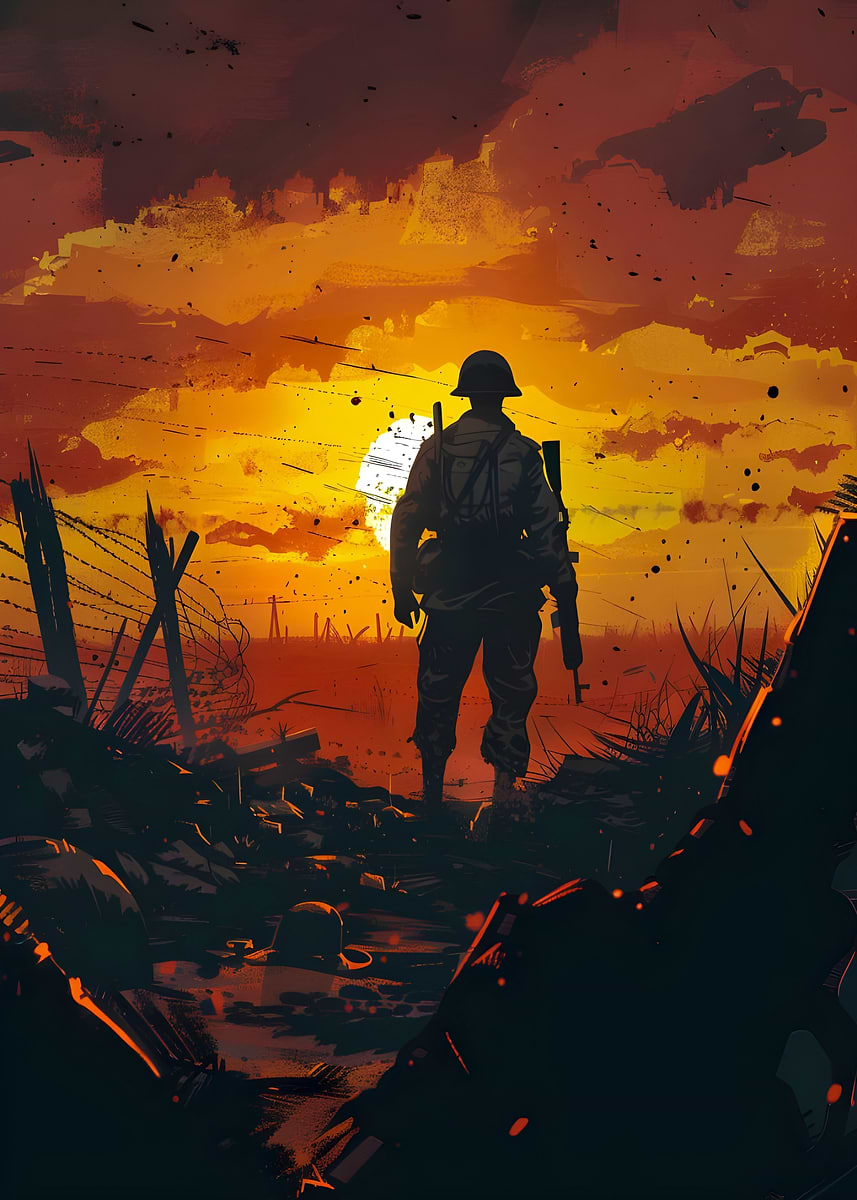 'Sunset battlefield' Poster, picture, metal print, paint by Pop art ...