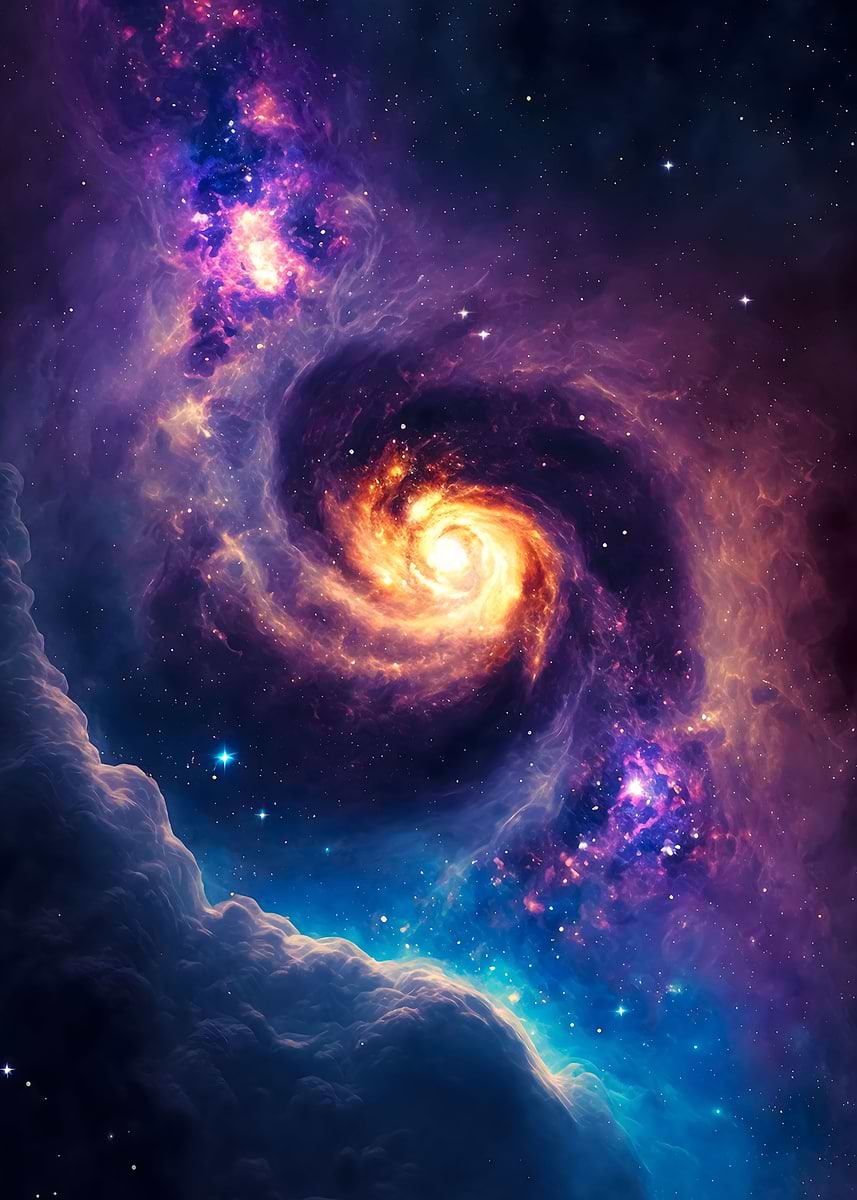 'Andromeda Galaxy' Poster, picture, metal print, paint by EB Art | Displate