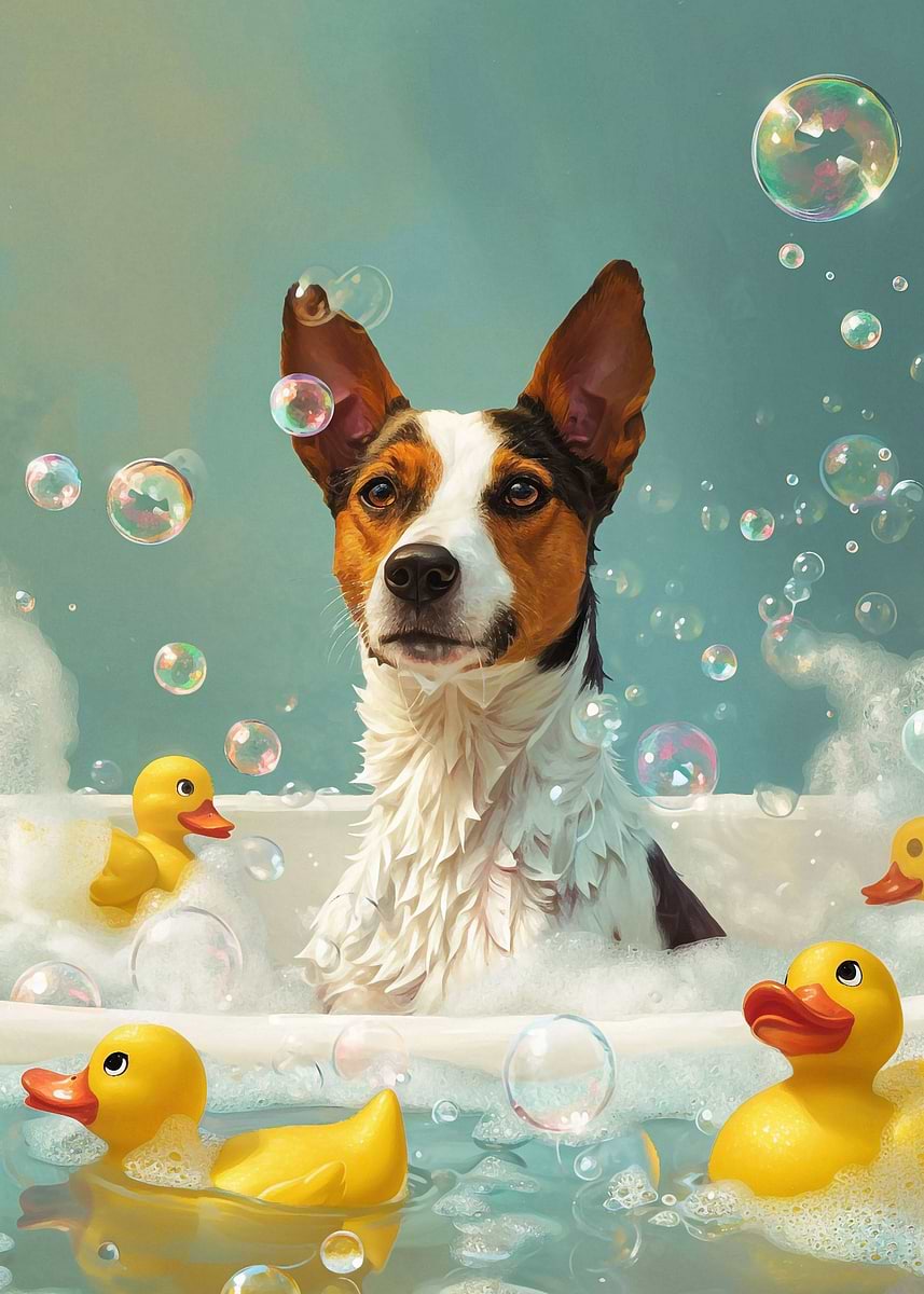 'Basenji dog ' Poster, picture, metal print, paint by Tea Crane | Displate