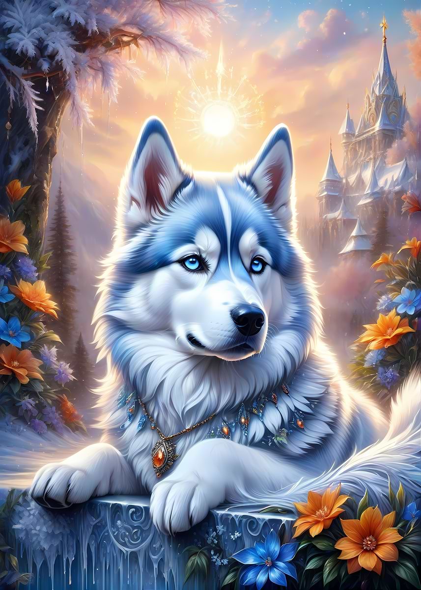 'Fantasy Siberian Husky' Poster, picture, metal print, paint by Poster ...