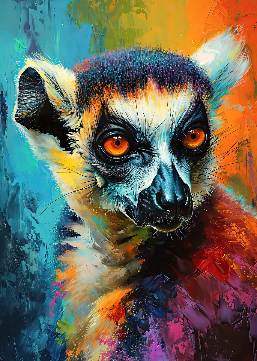 'The Agile Lemur Monkey' Poster, picture, metal print, paint by Kingdom ...