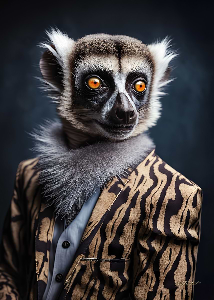 'Lemur Portrait' Poster, picture, metal print, paint by Clement ...
