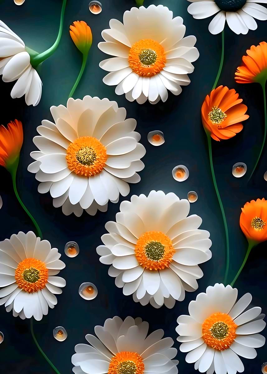 'white flower' Poster, picture, metal print, paint by Sakura Miko ...