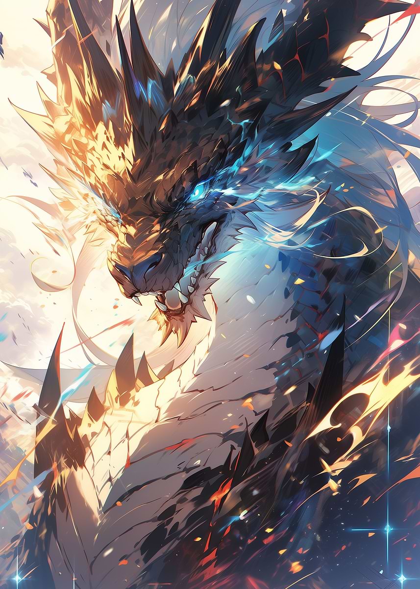 'Greatest Dragon Anime' Poster, picture, metal print, paint by David ...