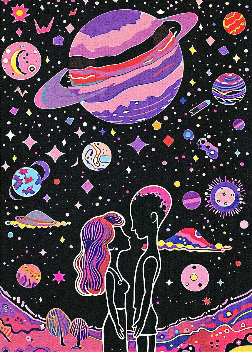 'Abstract Story In Space' Poster, picture, metal print, paint by Ammar ...