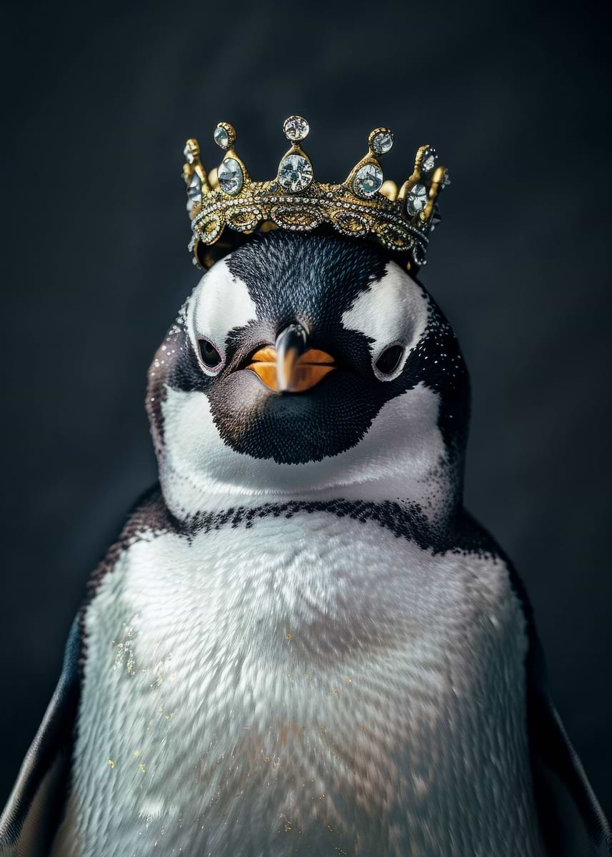 'Cute Penguin King' Poster, picture, metal print, paint by Morgan Yon ...