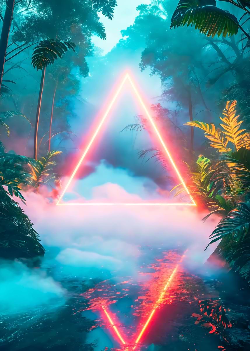 'Tranquil Neon Cosmos' Poster, picture, metal print, paint by Maxime ...