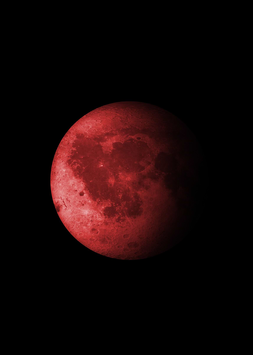 'Red Moon' Poster, picture, metal print, paint by Faisal Arefin | Displate