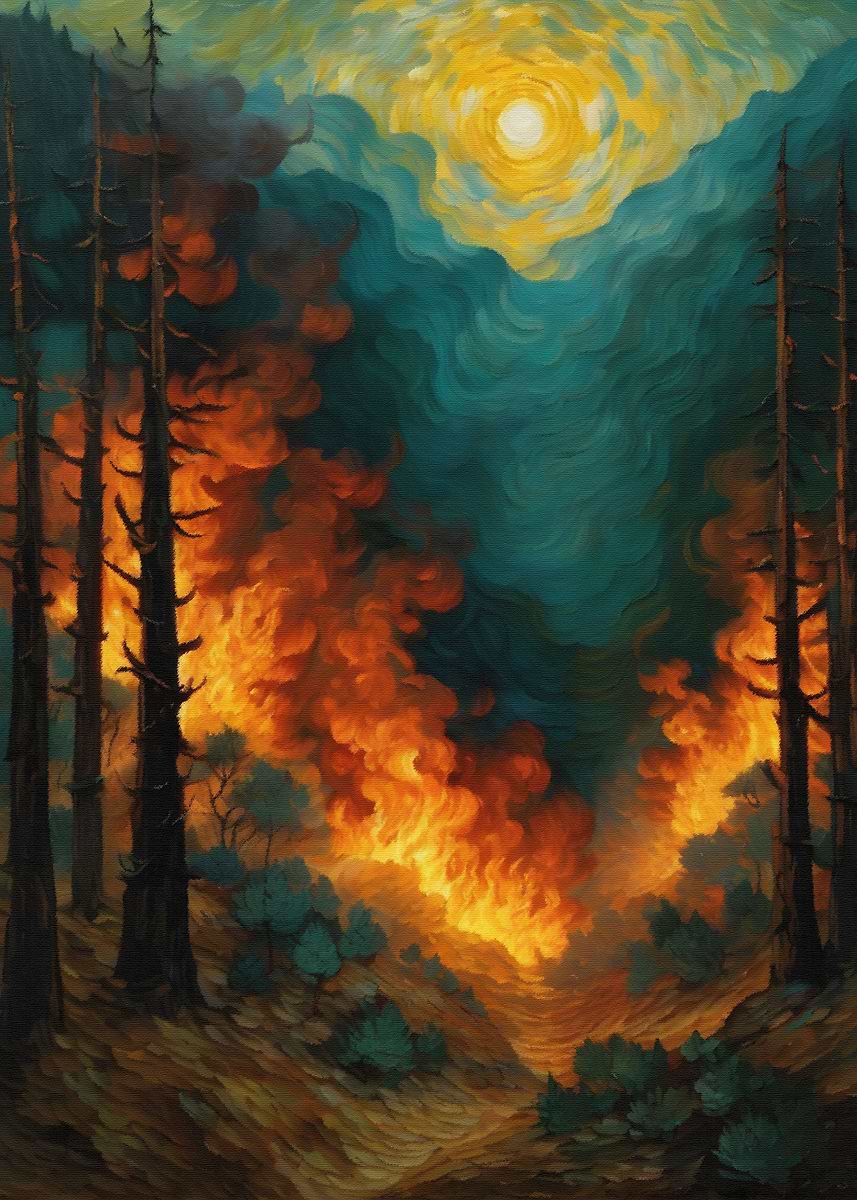 'Wildfire' Poster, picture, metal print, paint by PD Paintings | Displate