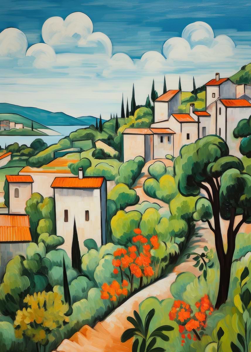 'Landscape of Italy' Poster, picture, metal print, paint by Shaon Khalid | Displate