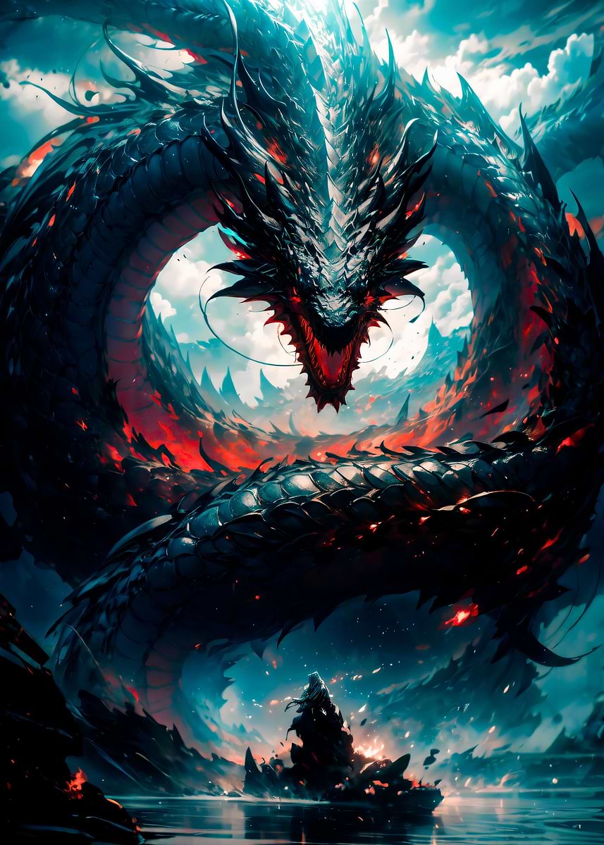 'Chinese Dragon Fantasy' Poster, picture, metal print, paint by Ruzerin ...