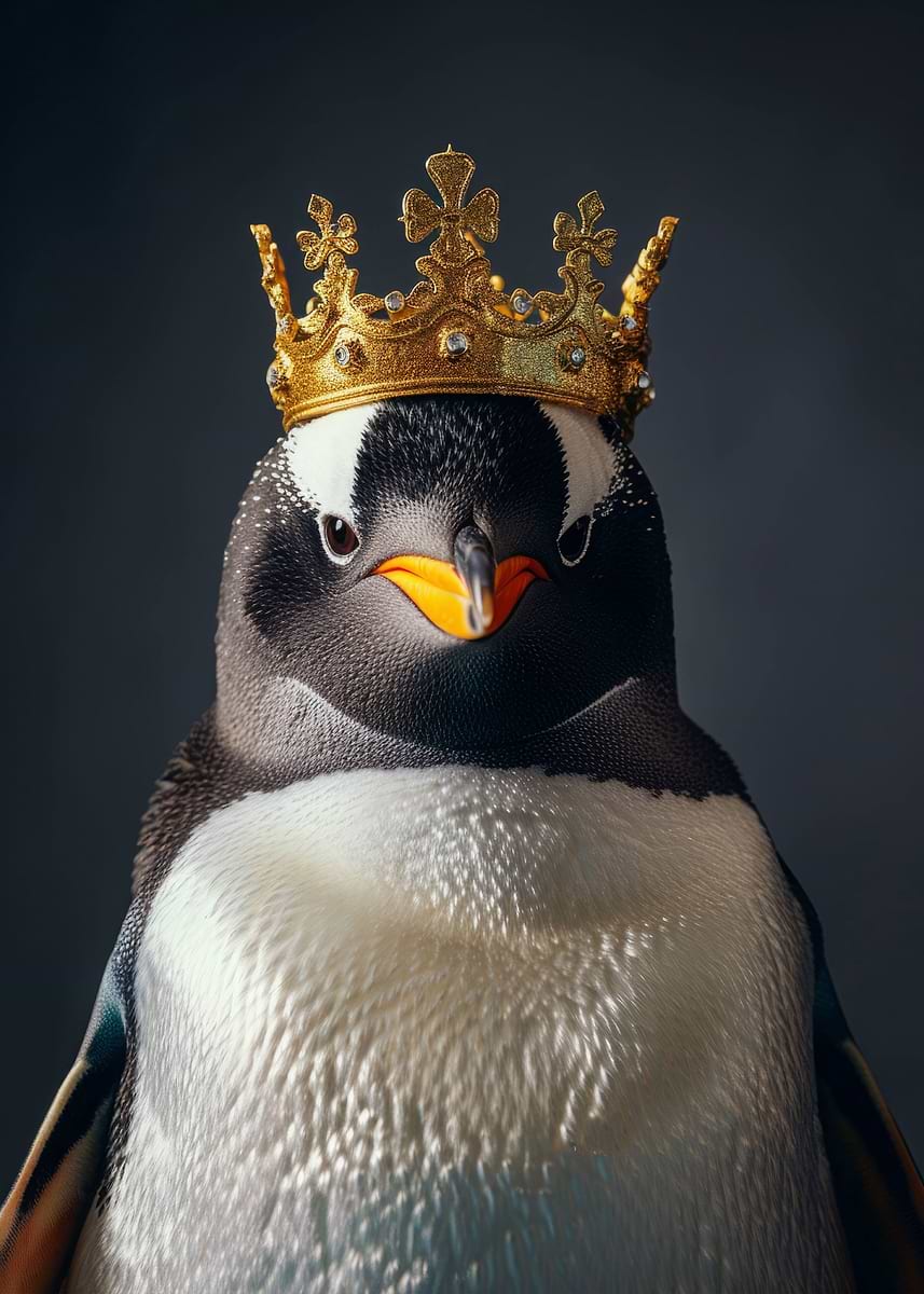 'Penguin King' Poster, picture, metal print, paint by Morgan Yon | Displate